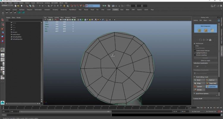 Retopologizing Workflow in Maya with Quad Draw 3