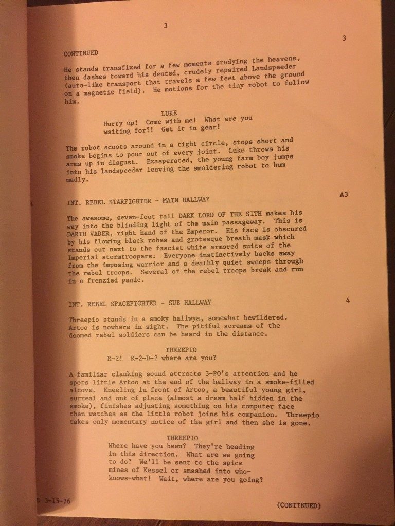 Star Wars Original Script