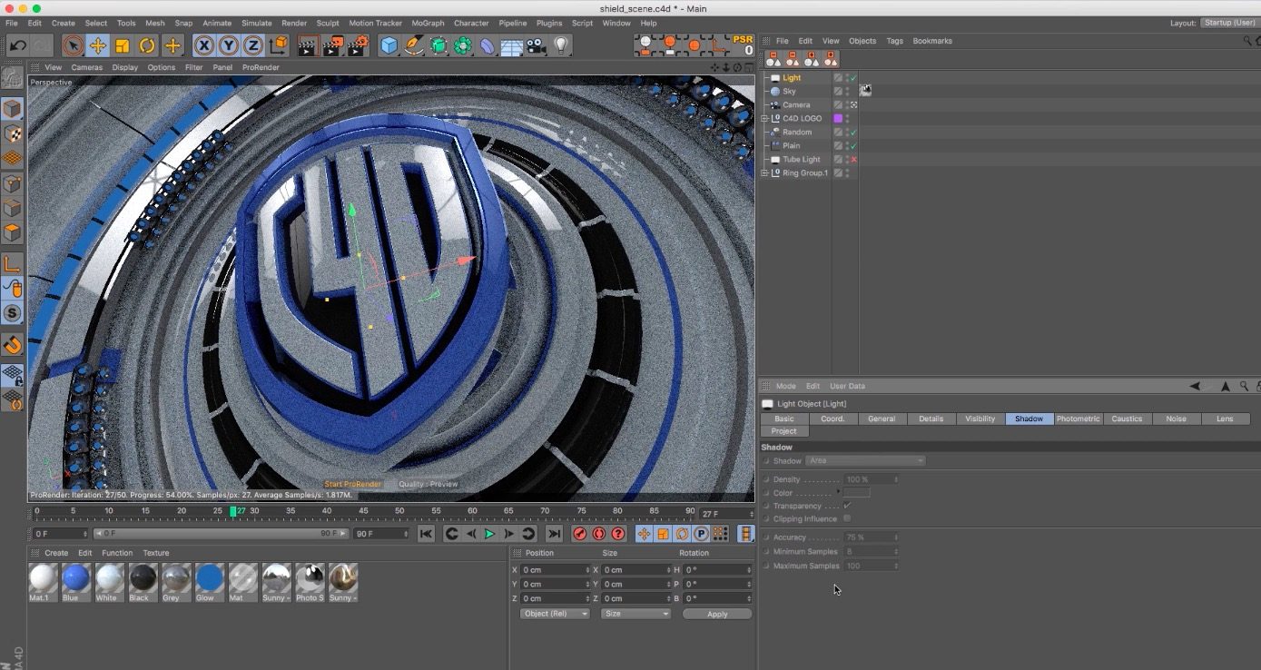 Intro to Cinema 4D R19 ProRender